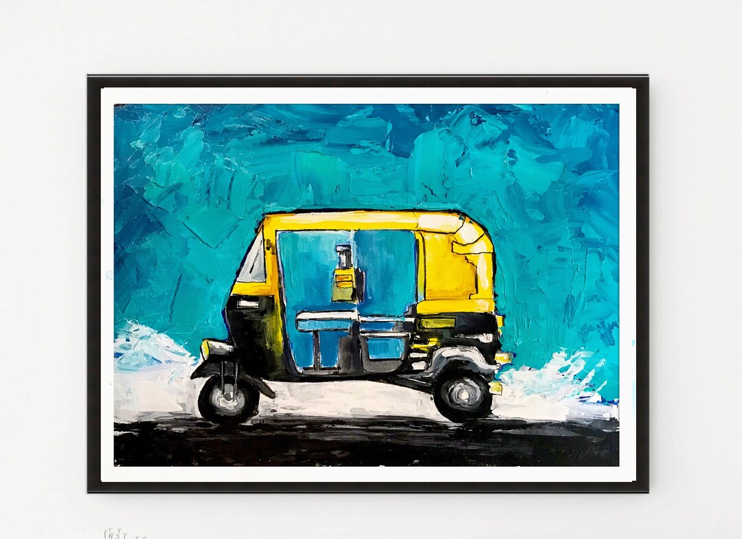 Auto Rickshaw Art, Indian Art Print, Abstract Indian Art, Indian Poster ...