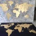 Gold Leaf World Map Canvas, Map of the World, World Map Wall Art Gold ...