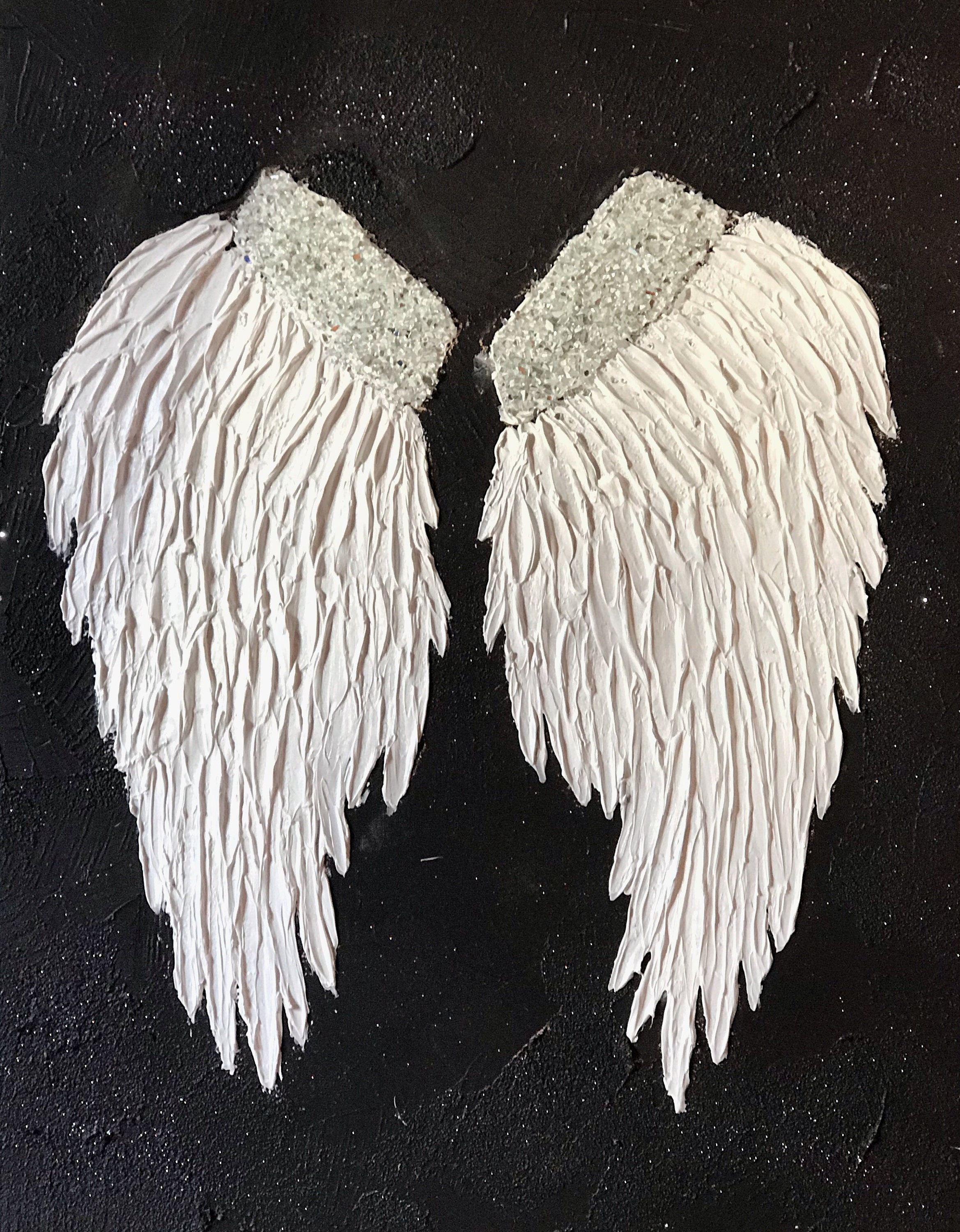 Feather Wall Art Angel Wings Painting Heavy Textured Art - Etsy