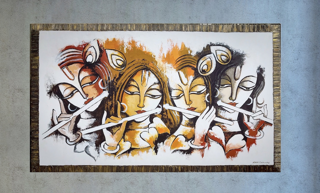 Indian Painting, Abstract Indian Art, Modern India Canvas, Asian Art ...