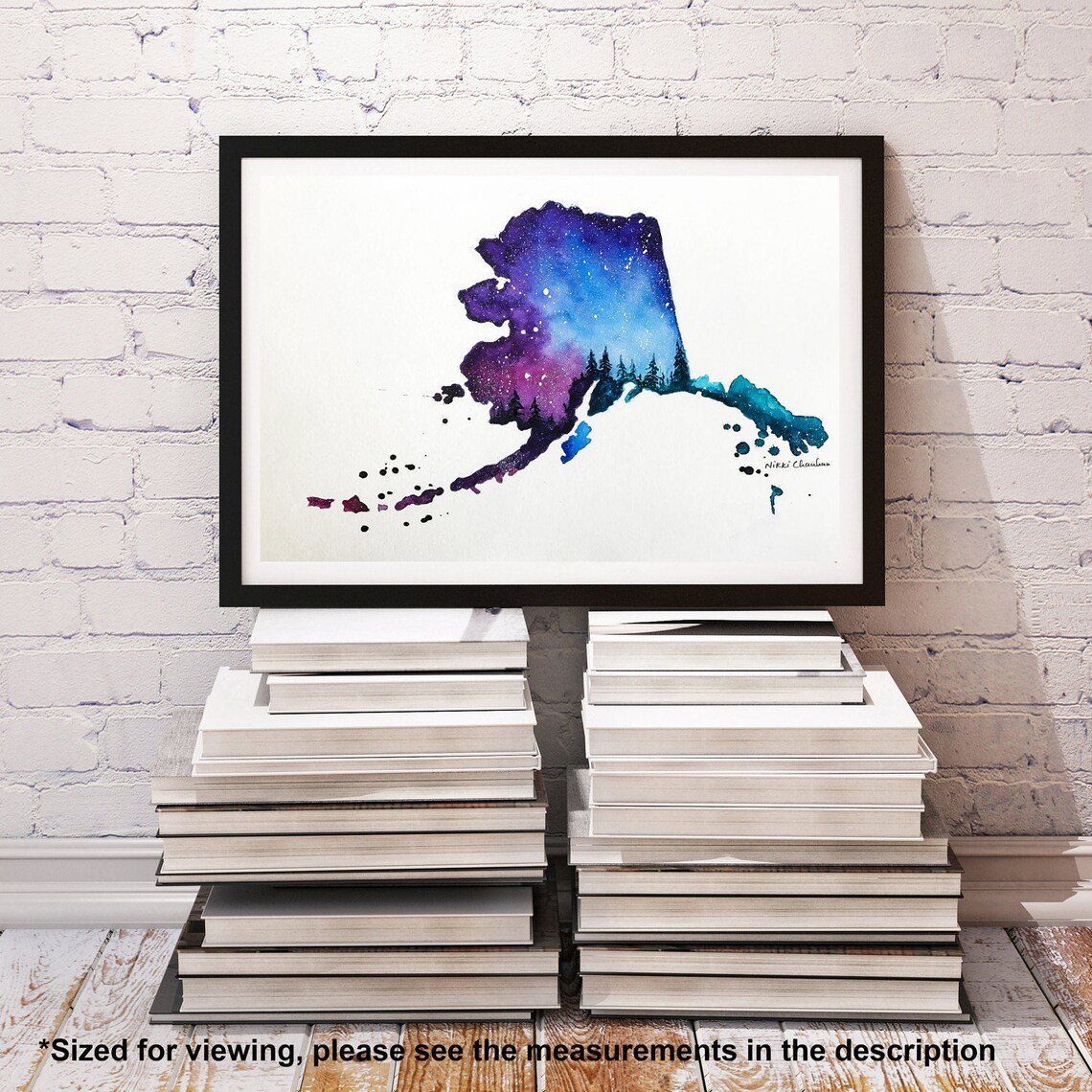 Alaska Art, Alaska Map, Alaska Print, Watercolor State Map ...