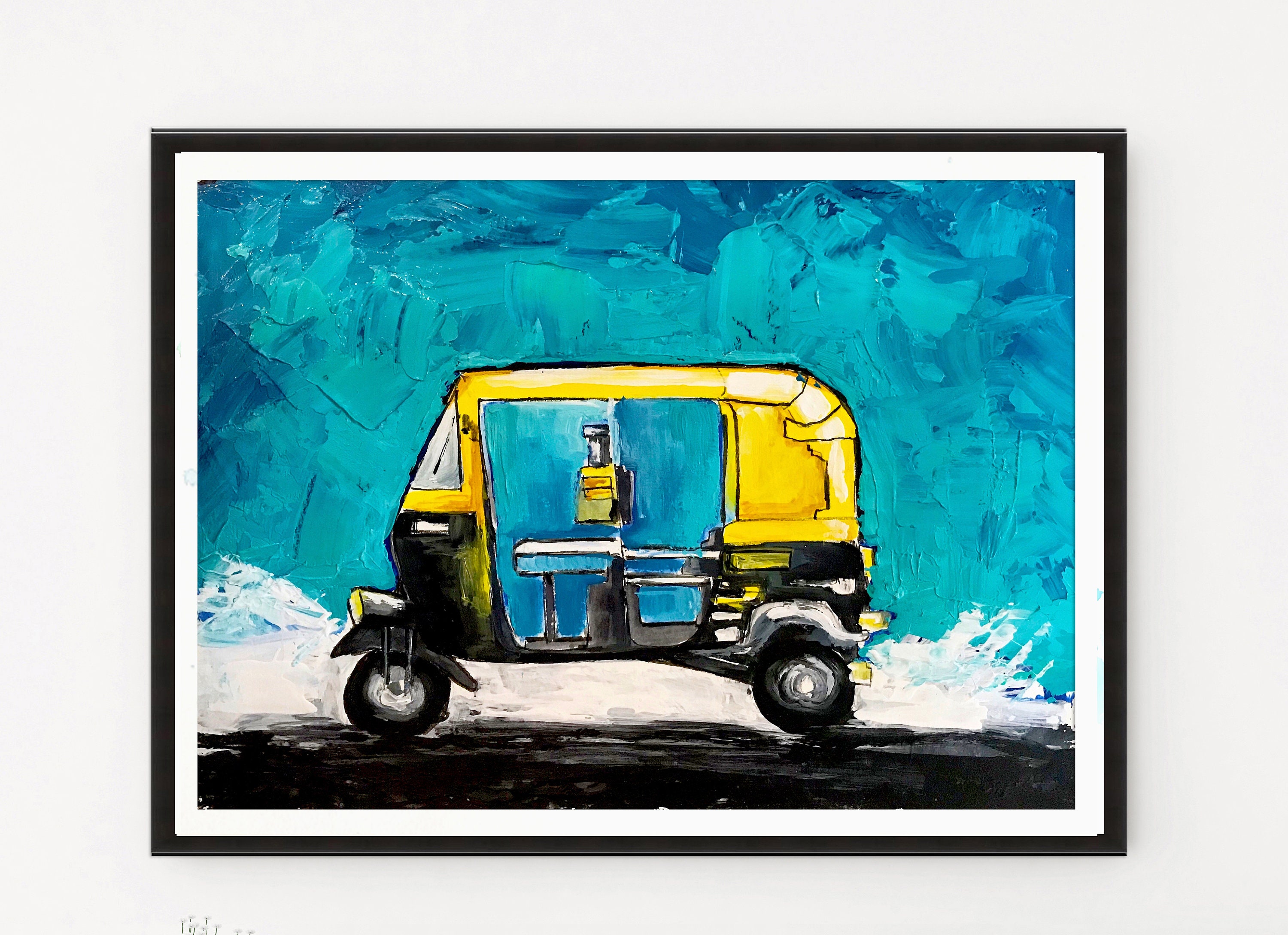 Auto Rickshaw art Indian art print Abstract Indian art | Etsy
