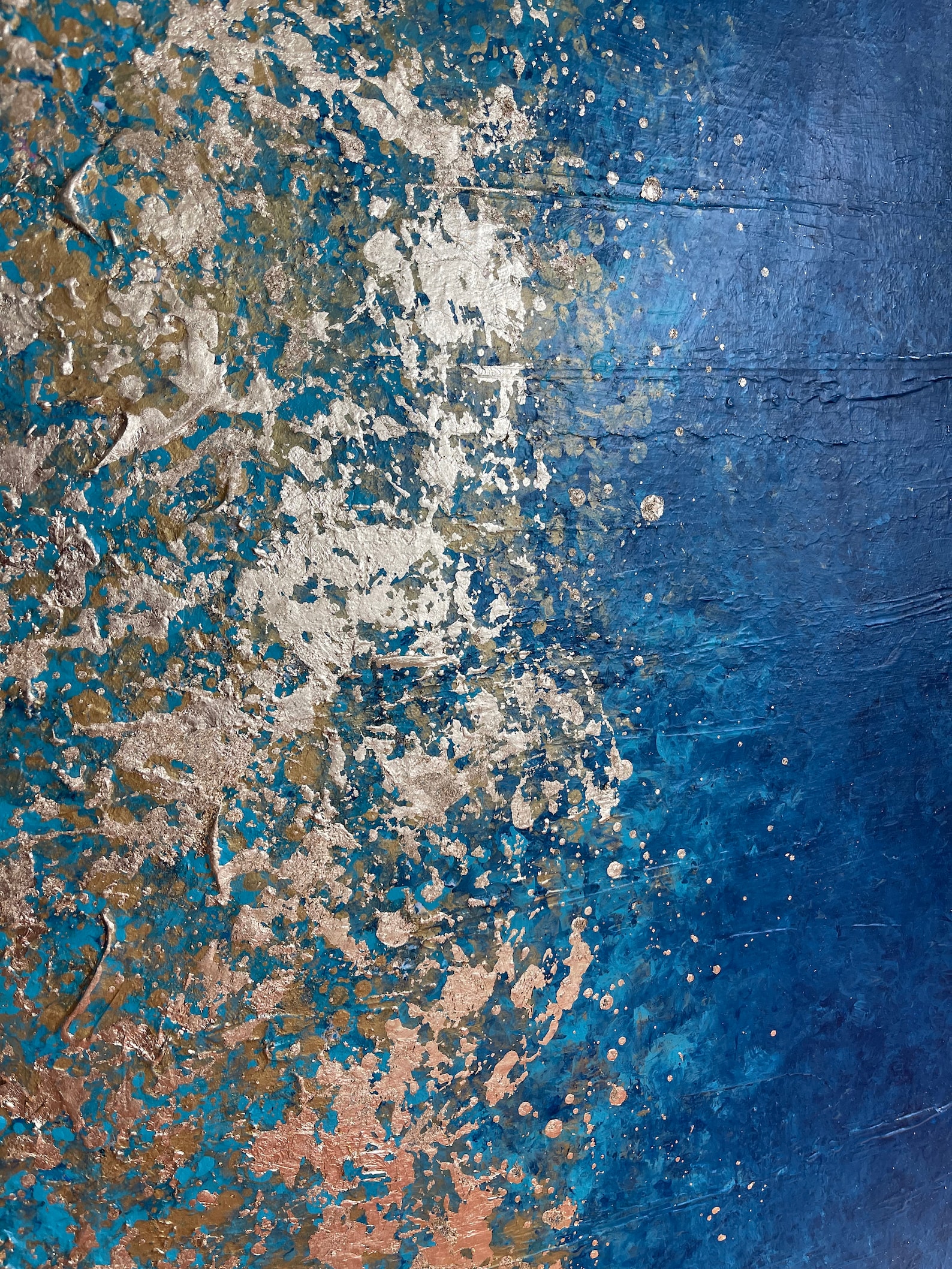 Blue Gold Abstract Art, Gold Leaf Painting, Original Abstract Art ...