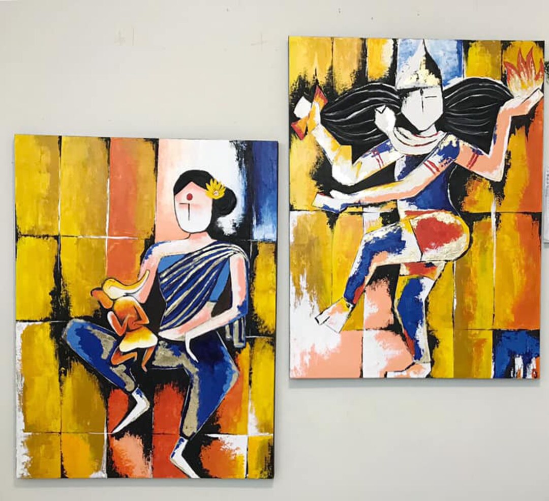 Abstract Shiva and Shakti Painting, Modern Indian Painting, Shiv ...