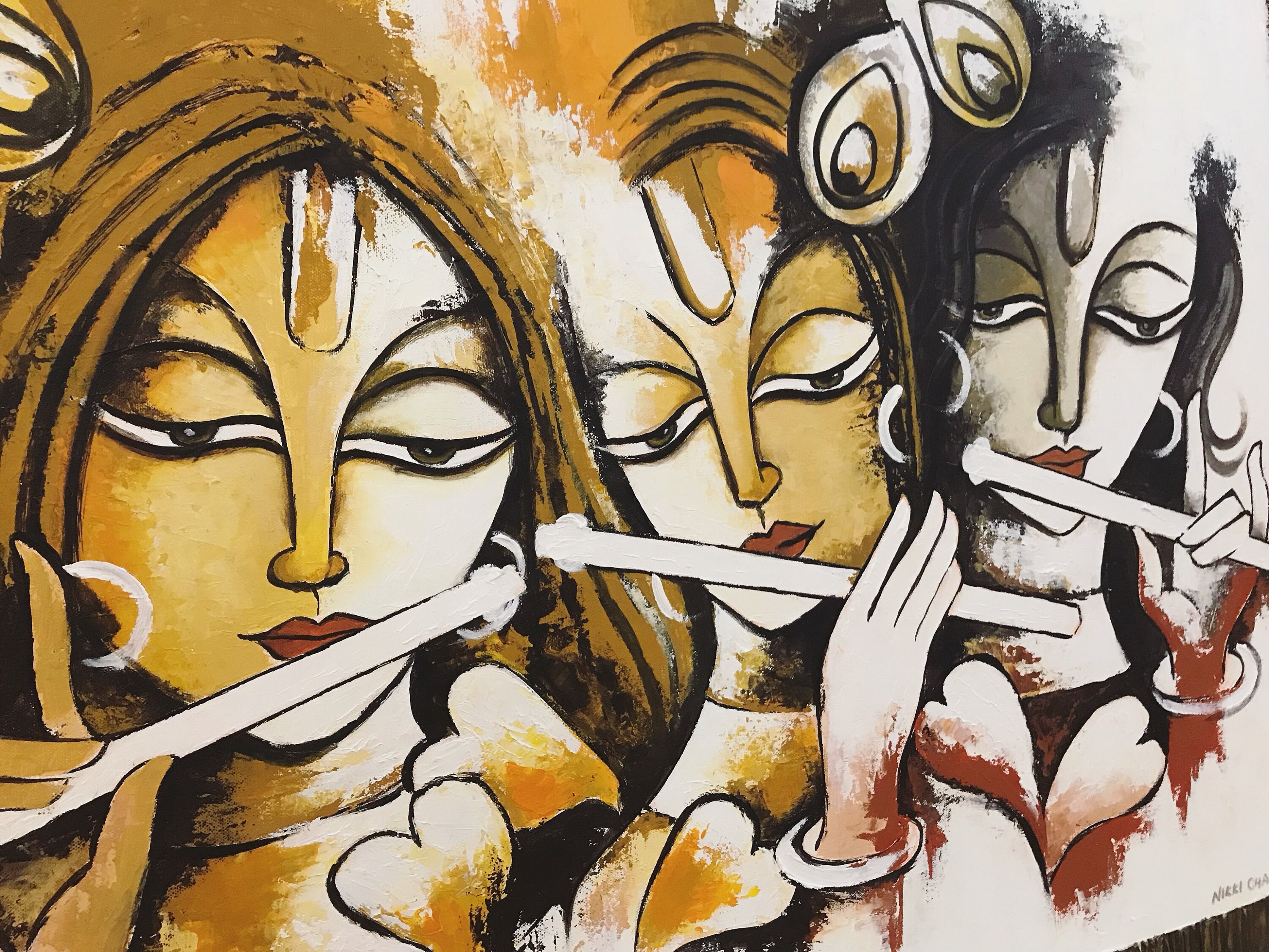 Indian Painting, Abstract Indian Art, Modern India Canvas, Asian Art ...