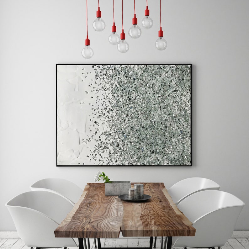 Metallic Silver Original Abstract Art Silver Glitter Textured - Etsy