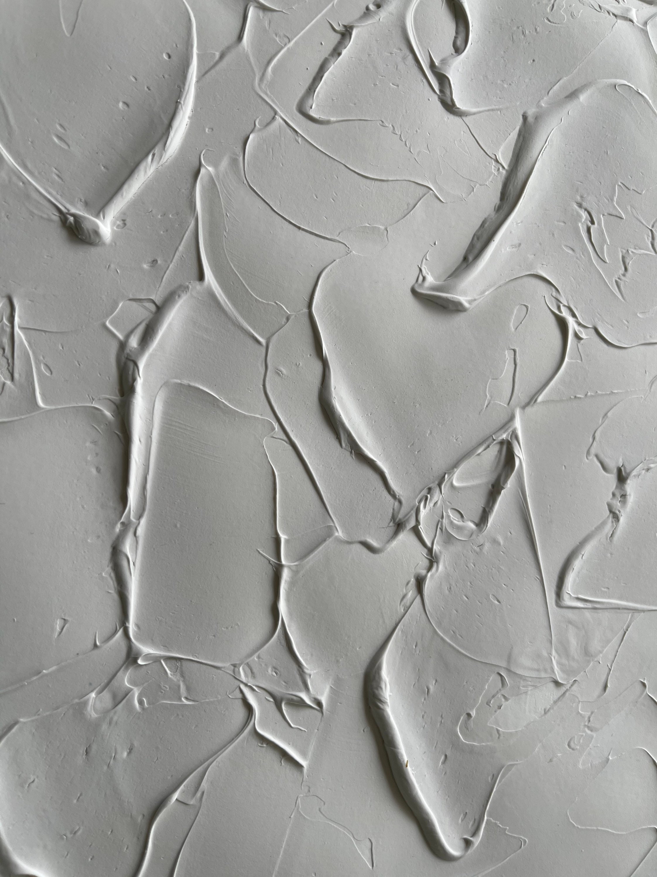 3D Texture Painting, White Texture Painting, Modern Canvas Art, Minimal ...