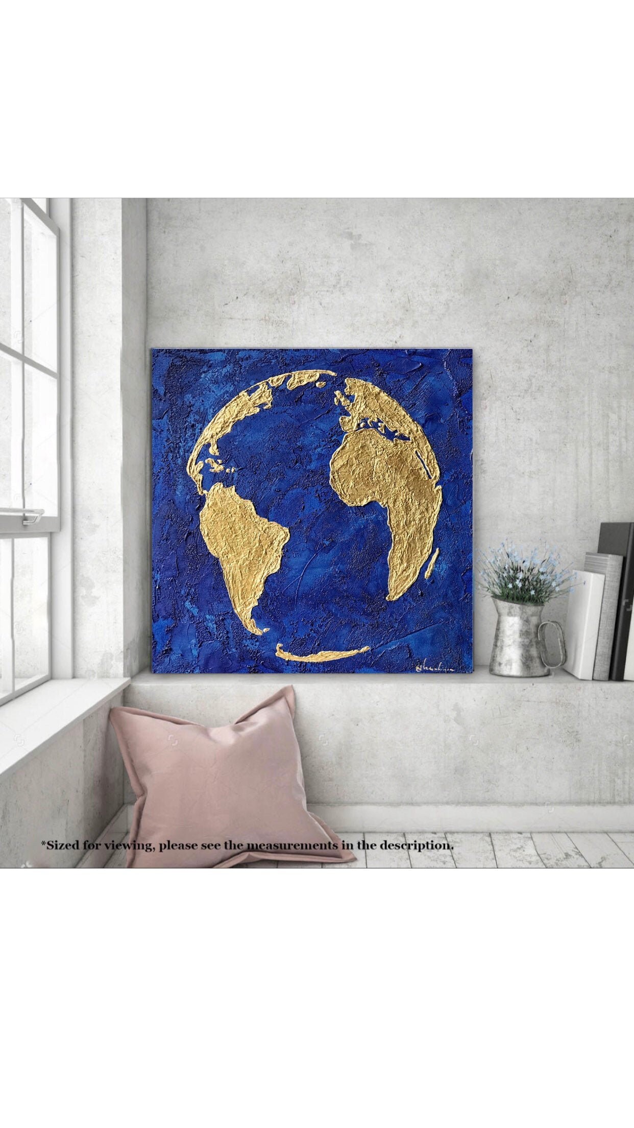 World Map Canvas, Art on Canvas, Modern Art, Map of the World, Globe ...