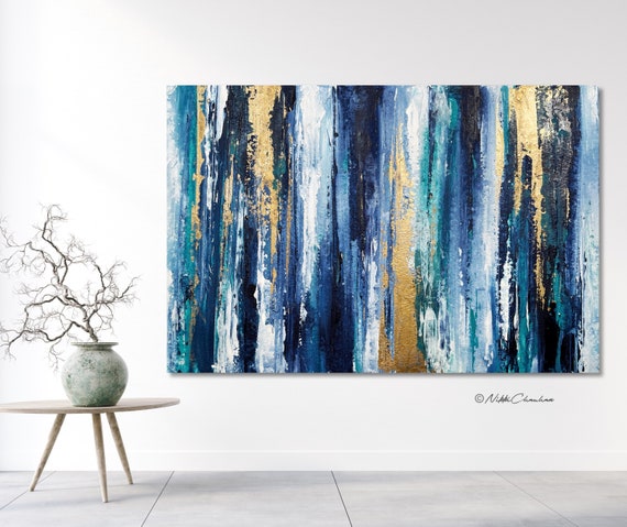 Ink Original Painting INDIGO DAY DREAMS Handmade Indigo Ink Painting ...