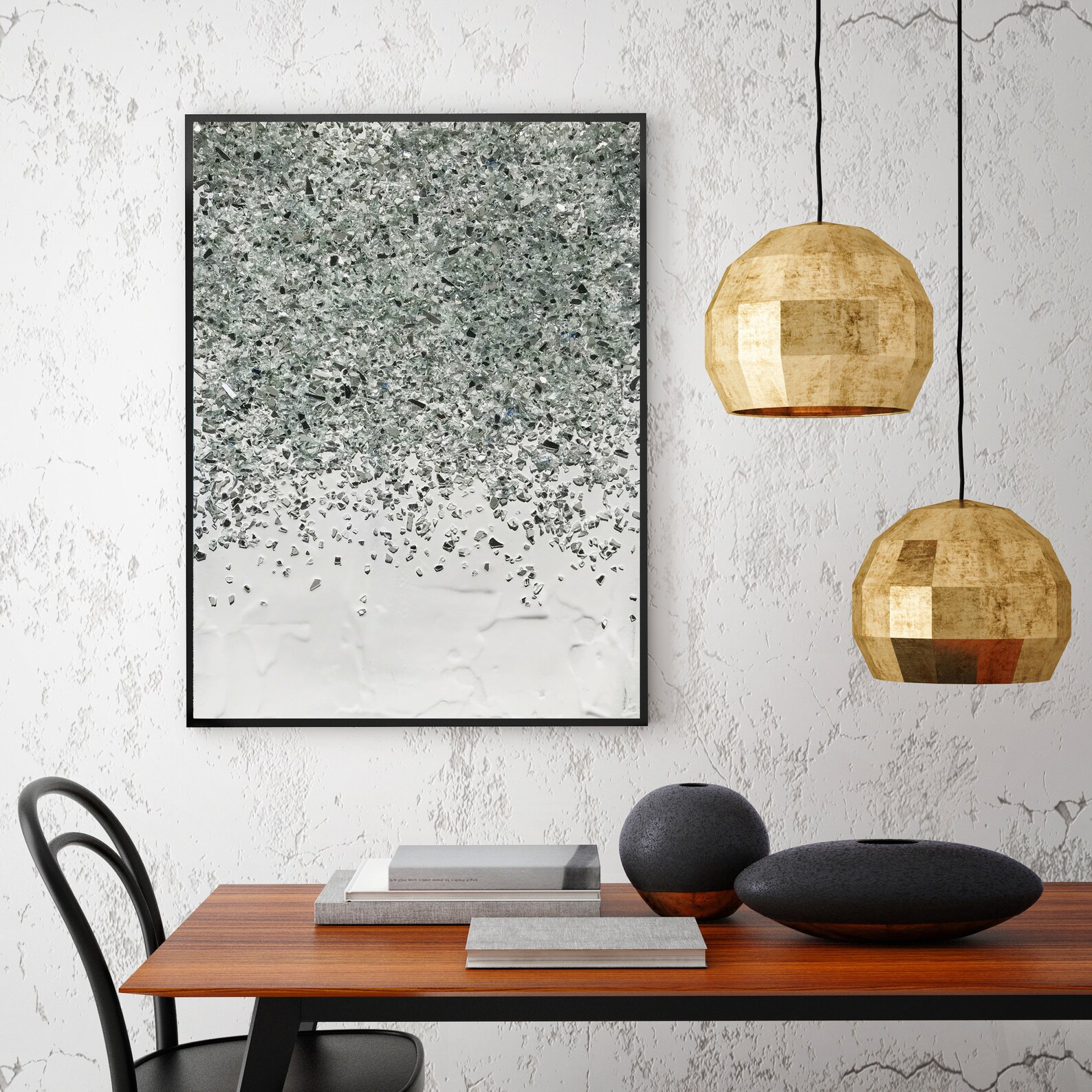 Metallic Silver Original Abstract Art Silver Glitter Textured - Etsy