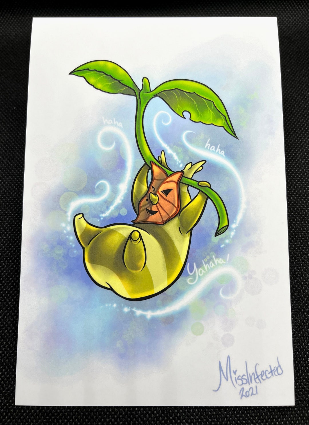 Legend of Zelda Gliding Korok 4x6 Soft Touch Art Postcard Mini Prints ...