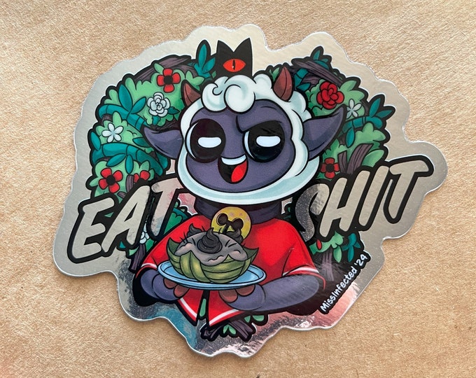 Cult of the Lamb Inspired Eat Shit Poop Sticker - Etsy