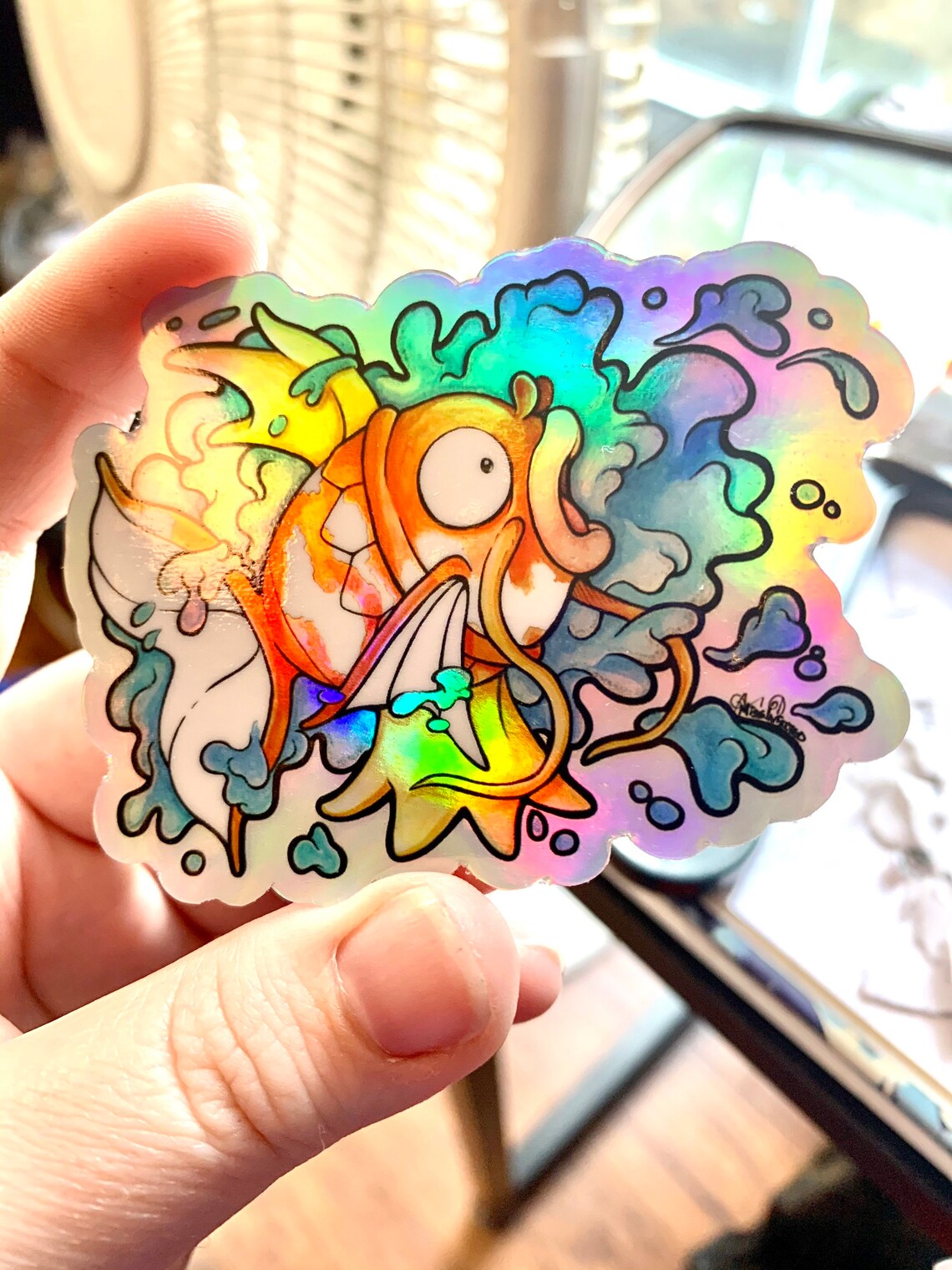 Holographic Magikarp Pokemon Sticker Carp sticker Fish | Etsy