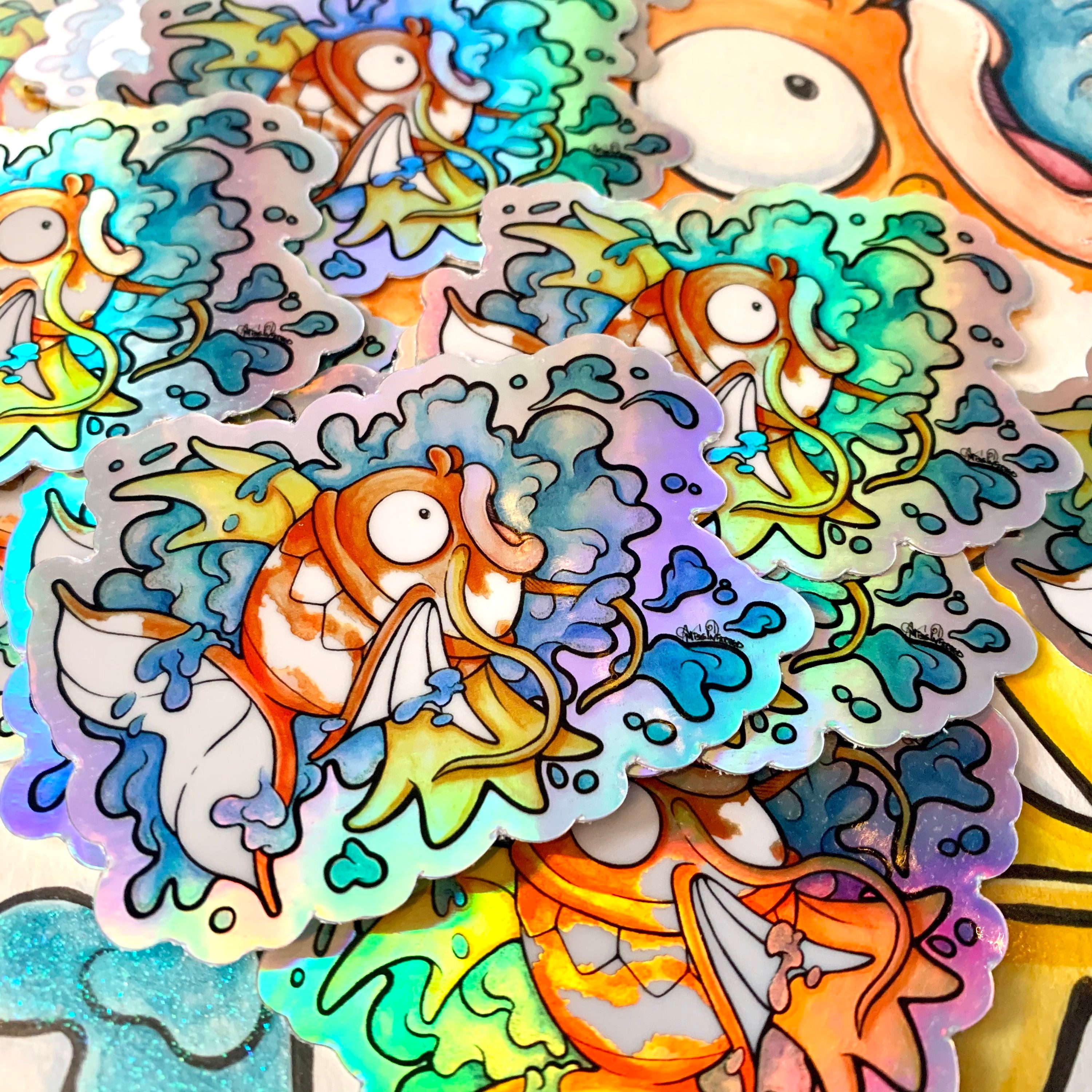 Holographic Magikarp Pokemon Sticker Carp sticker Fish | Etsy