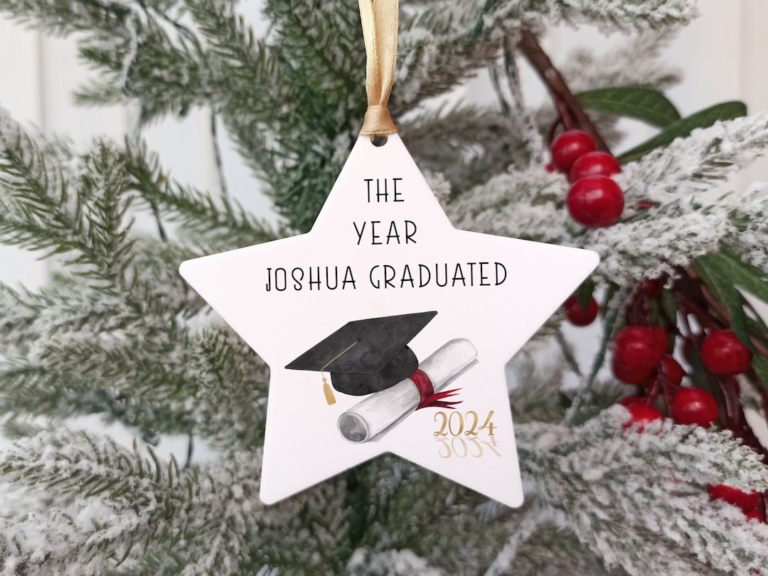 Graduation Christmas Tree Decoration Graduate Gift Personalised Star ...