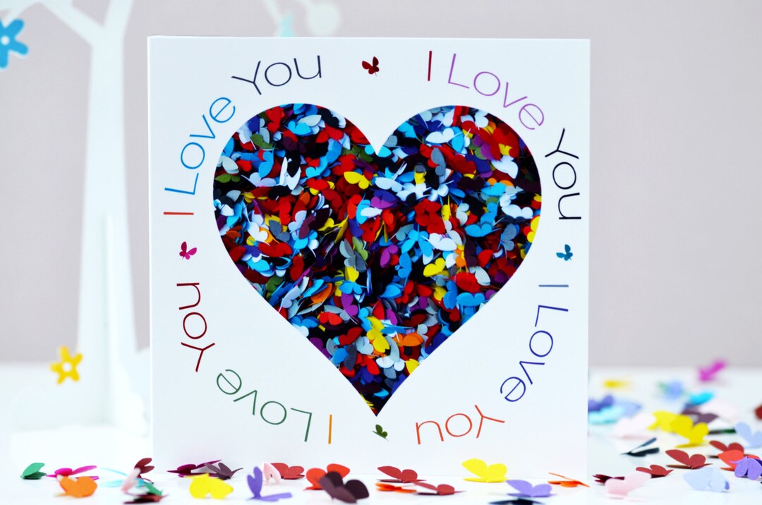Butterfly Heart I Love You Butterflies Card - Etsy