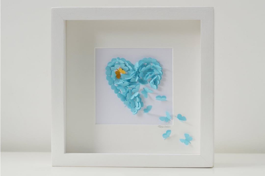 Personalized Baby Loss Memorial, 3D Butterfly Heart, Framed Sympathy ...