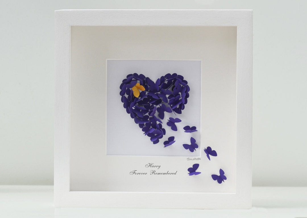Memorial Butterfly Art Individually Handmade Unique Framed 3D Butterfly ...