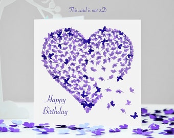 Birthday Card Purple | Etsy