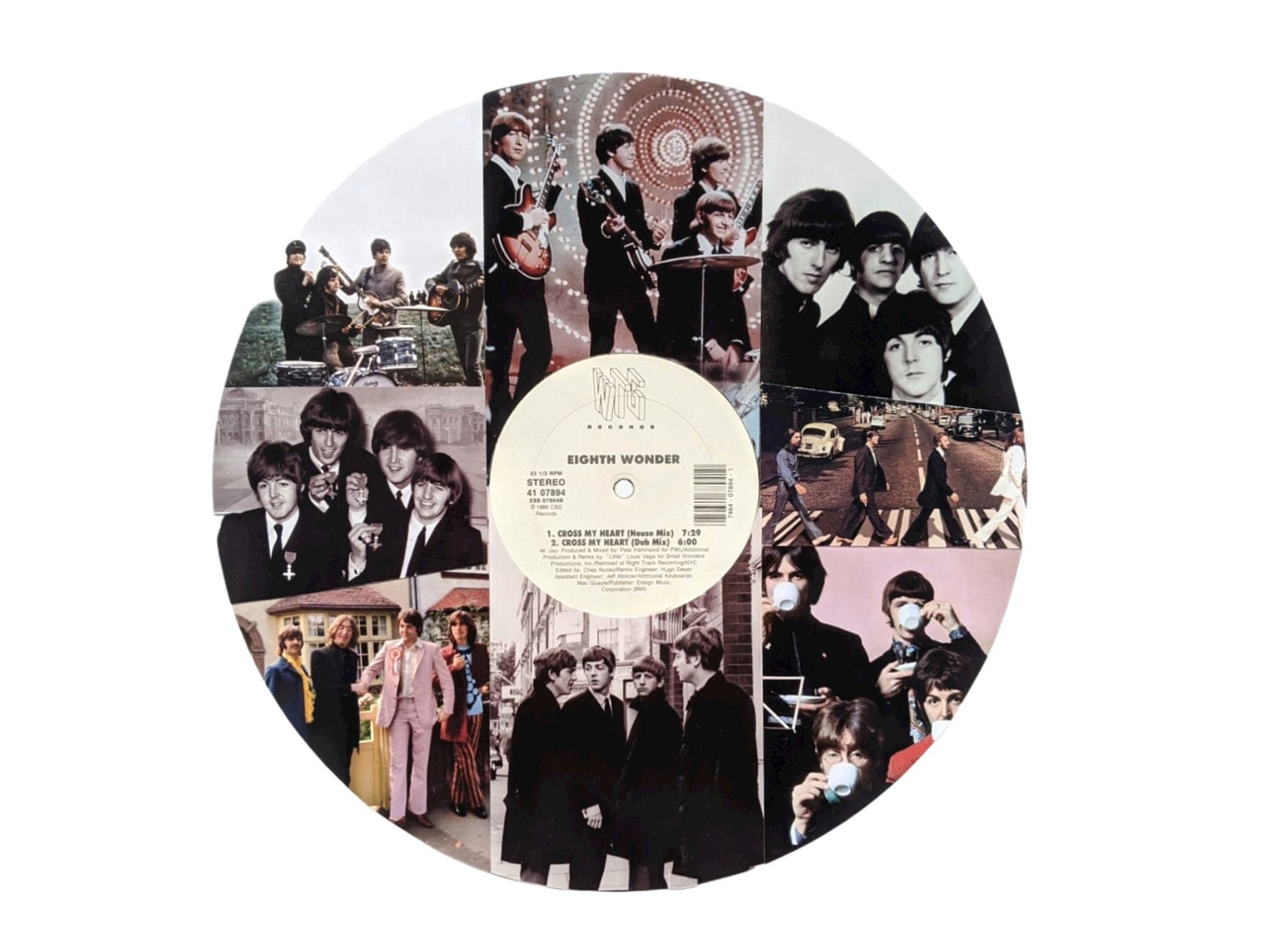 Beatles Vinyl Record Photo Collage Vintage Record Vinyl Record Wall Art ...