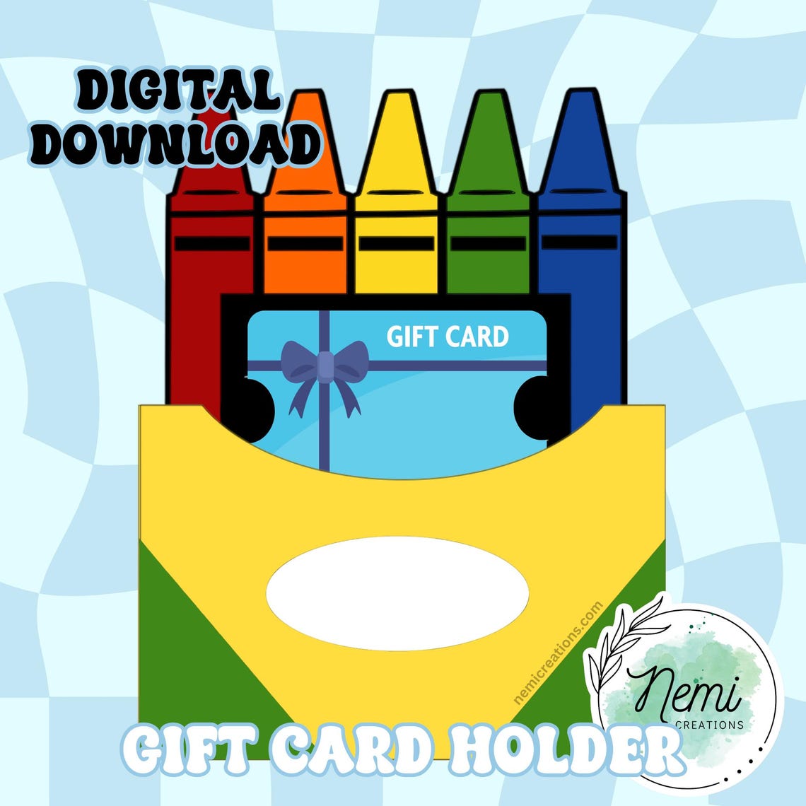 Crayon Box Money Gift Card Holder SVG Digital File, Teacher ...