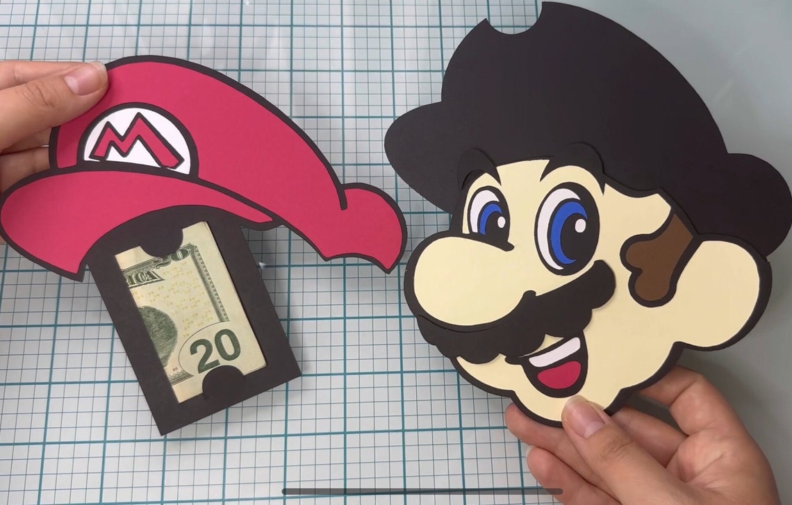 Mario Money Card SVG, Gift Card Holder, Birthday Card, Birthday Gift ...