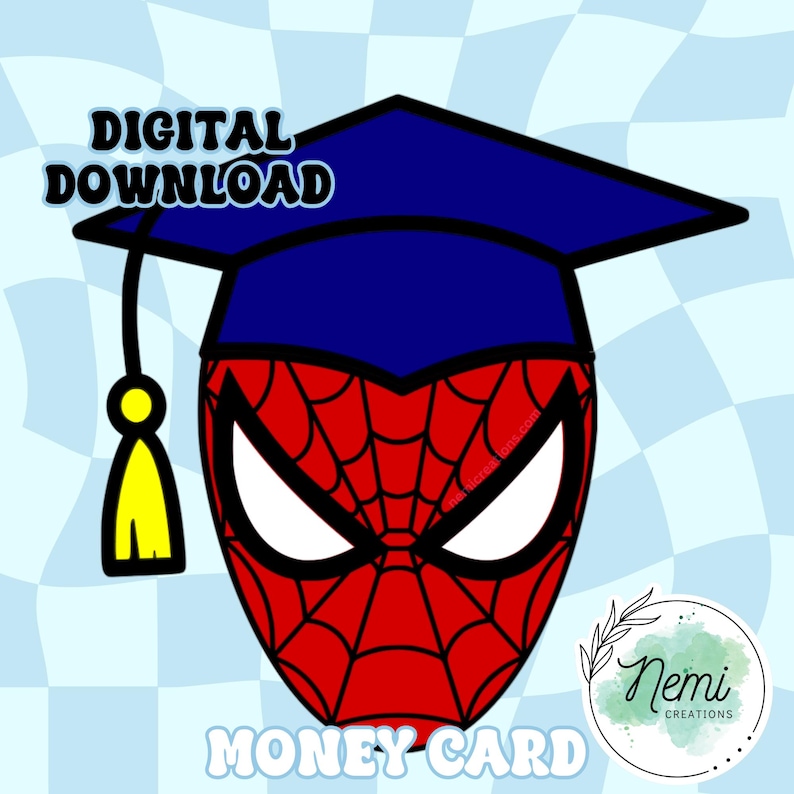 Superhero Spider Gift Card Holder SVG Digital File, Graduation Gift ...
