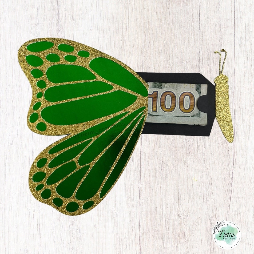 Butterfly Money Holder Card, Gift Card Holder, Quinceñera Gift, Wedding ...