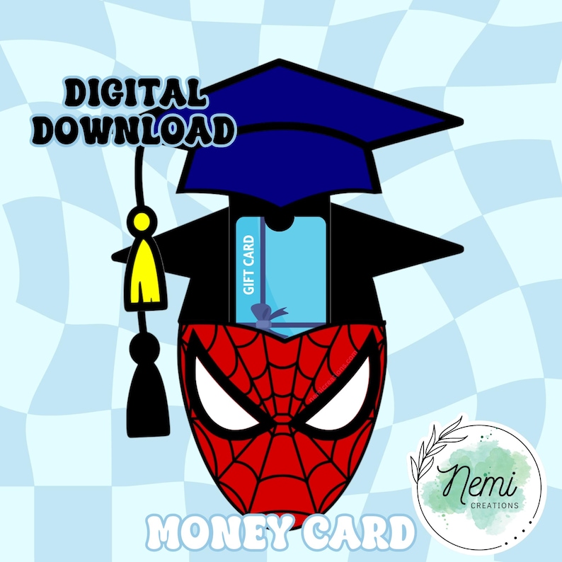 Superhero Spider Gift Card Holder SVG Digital File, Graduation Gift ...
