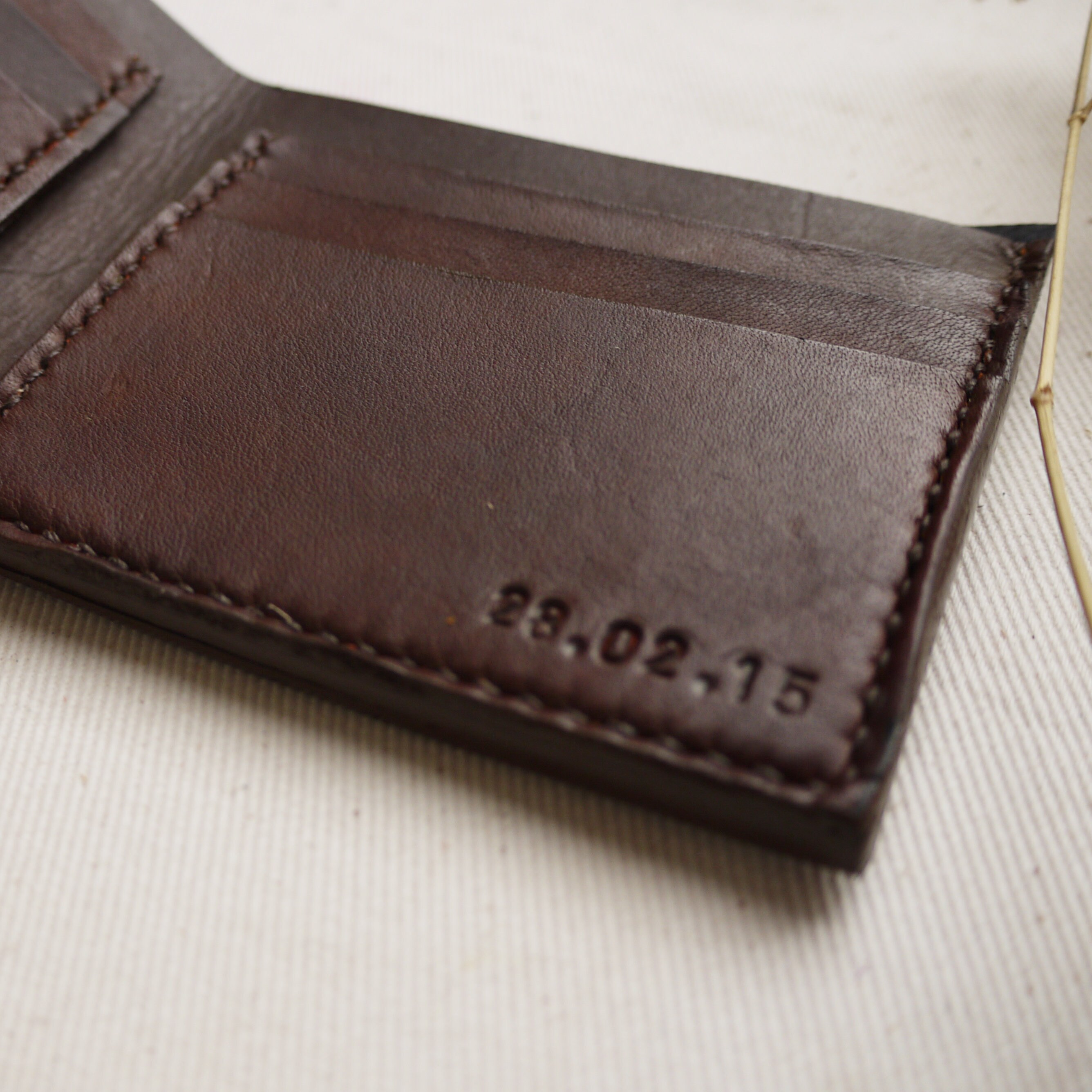 Personalised Dark Brown Leather Mens Wallet Hand Dyed and | Etsy