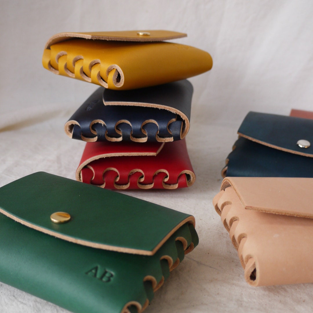 Personalised Leather Purse, Classic Leather Wallet, Interlocking ...