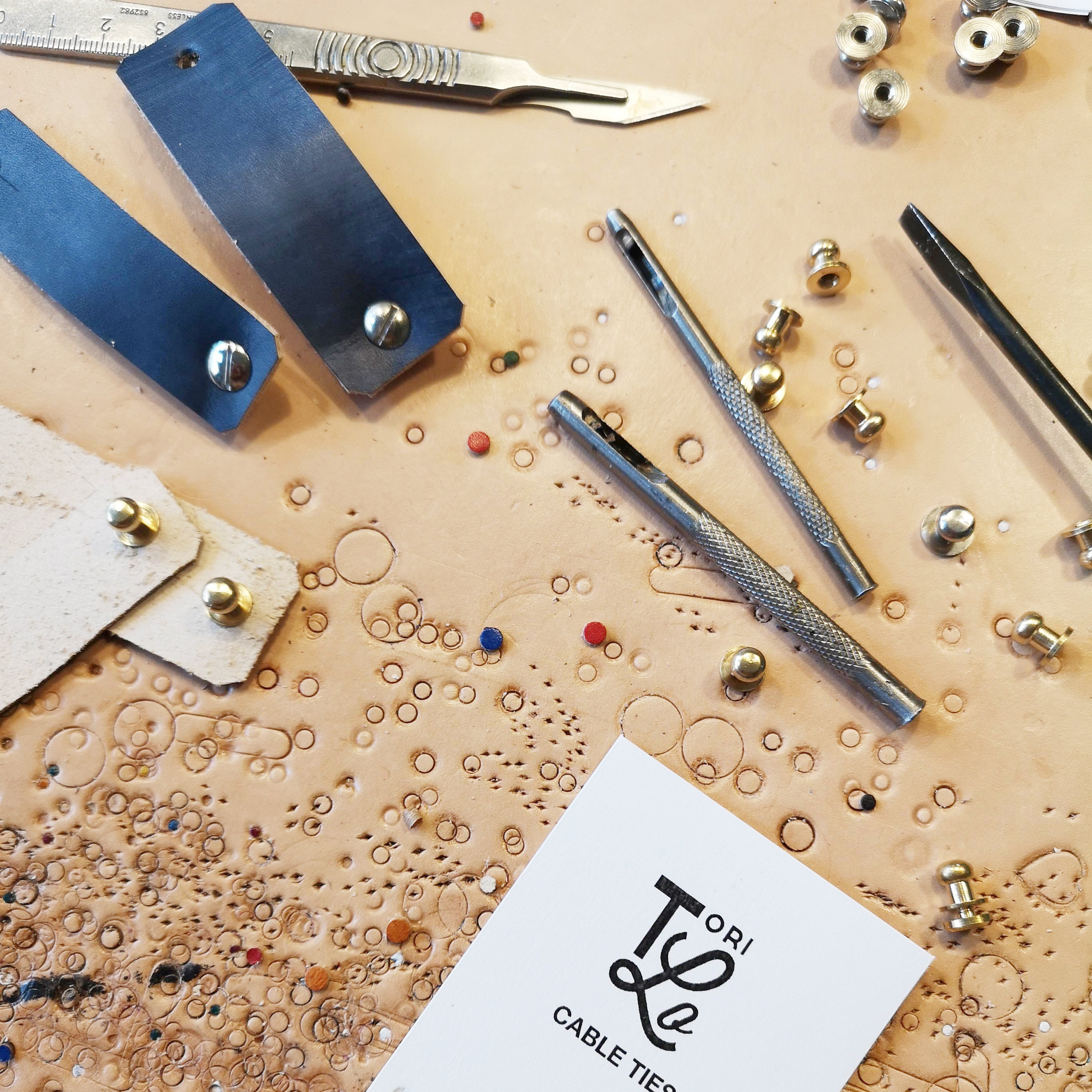 Personalised Leather Cable tidy leather cable tie. | Etsy