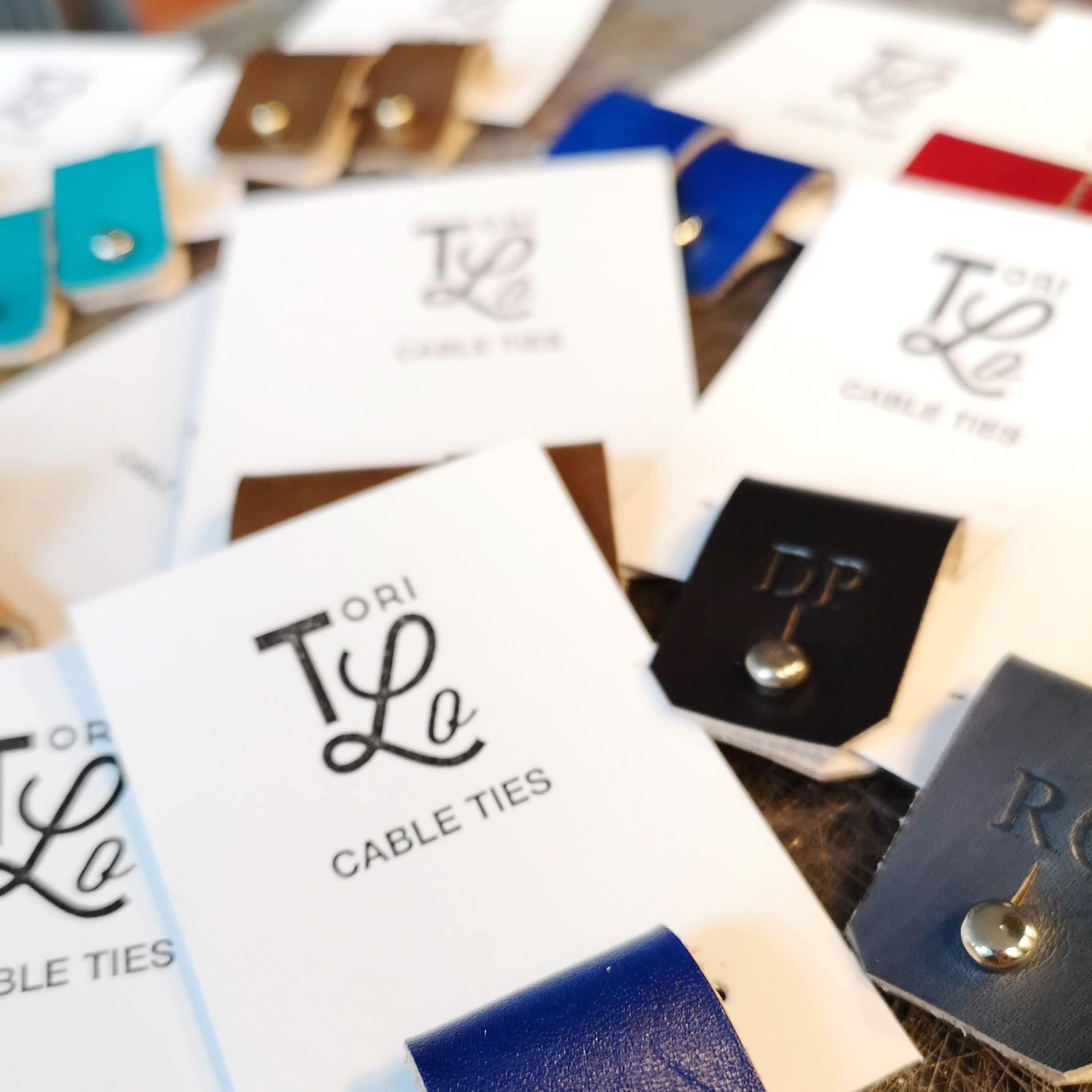 Personalised Leather Cable tidy leather cable tie. | Etsy