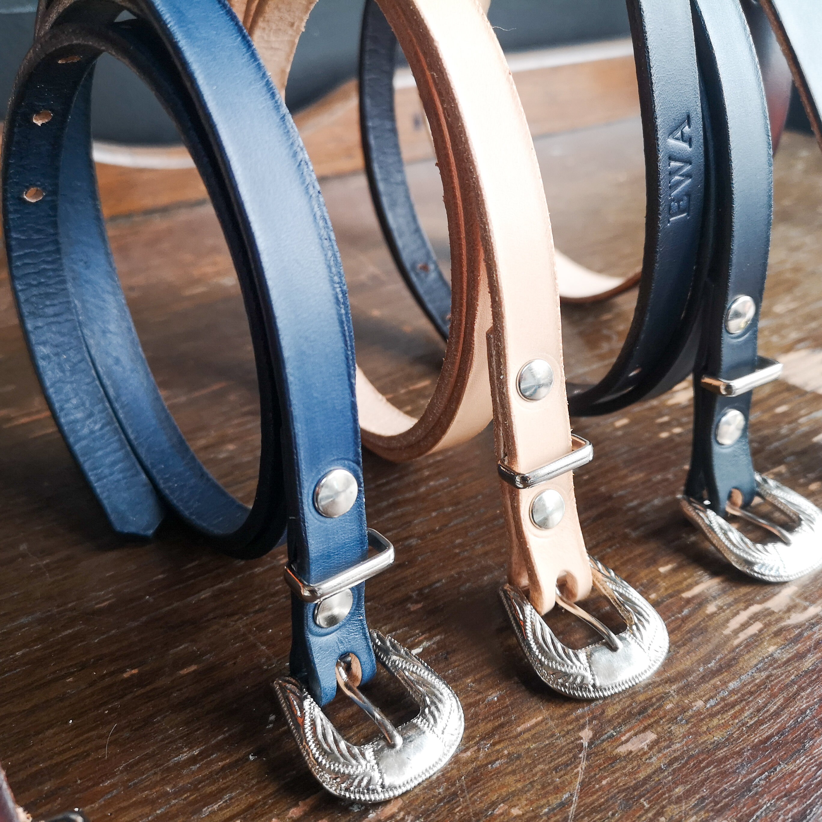 Personalised Leather Belt With Reclaimed Western Buckle - Etsy UK