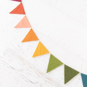 RUSTIC RAINBOW Felt Bunting - Rainbow Bunting, Felt Flag, Felt Pennant ...