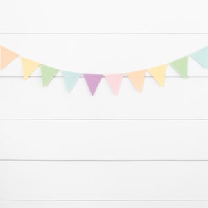 OVER THE RAINBOW Felt Bunting - Pastel Rainbow, Rainbow Bunting, Felt ...