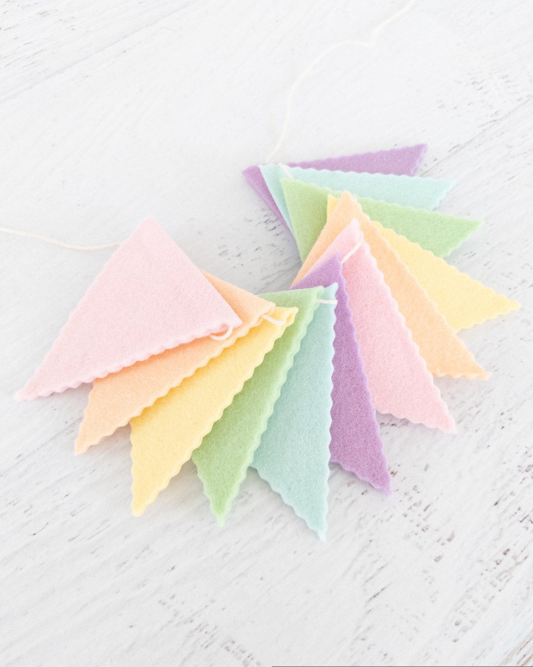 OVER THE RAINBOW Felt Bunting - Pastel Rainbow, Rainbow Bunting, Felt ...