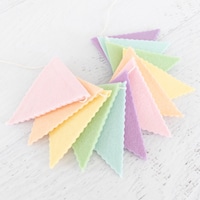 Pastel Rainbow Bunting Flag Clipart, Party Banner Clip Art, Pennant ...