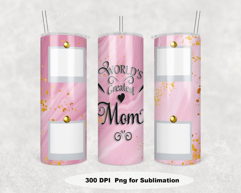 20oz Skinny Mom Tumbler Sublimation Design Mom Photo Tumbler Wrap
