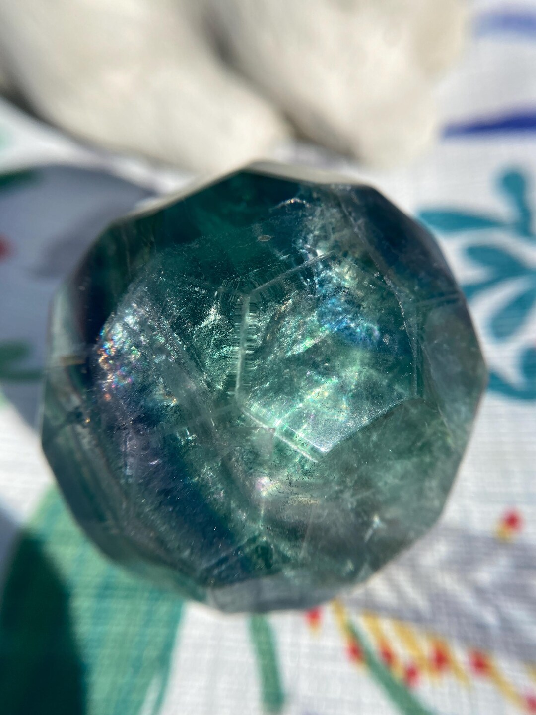 Green & Blue Fluorite Sphere - 54mm, Rainbows, Geometric, Platonic ...