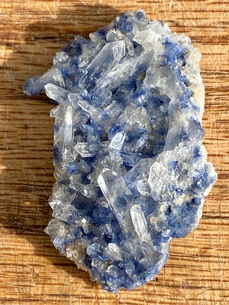 Dumortierite Quartz - Rare, Spray Pattern, Cluster, Brazil - Etsy