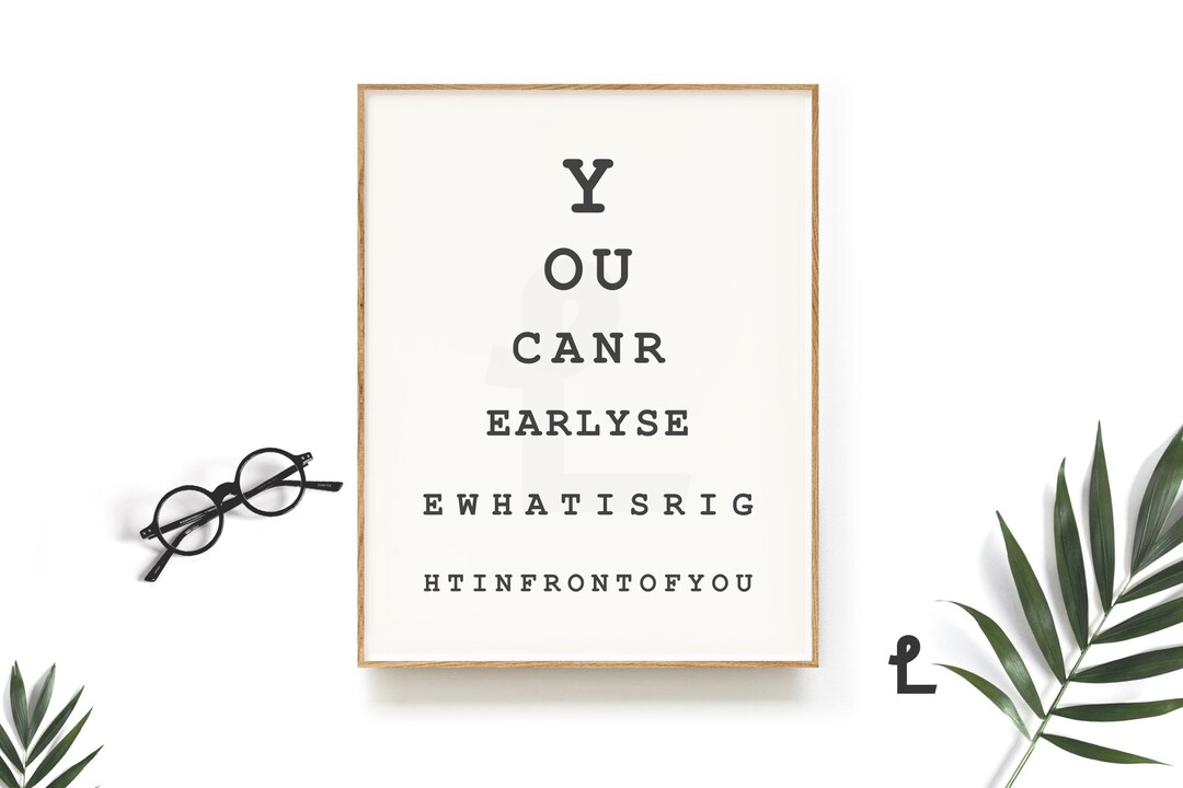 Thought-provoking Eye Chart Art 'you Can Rarely See What's in Front ...