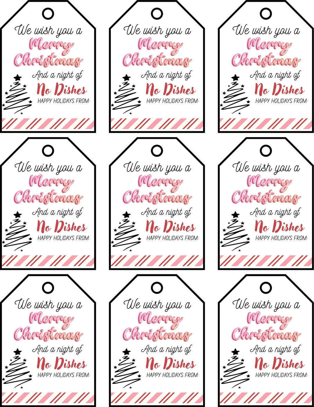 Christmas Gift Tags for Teacher Gift – Set of 9 Printable Holiday Tags ...