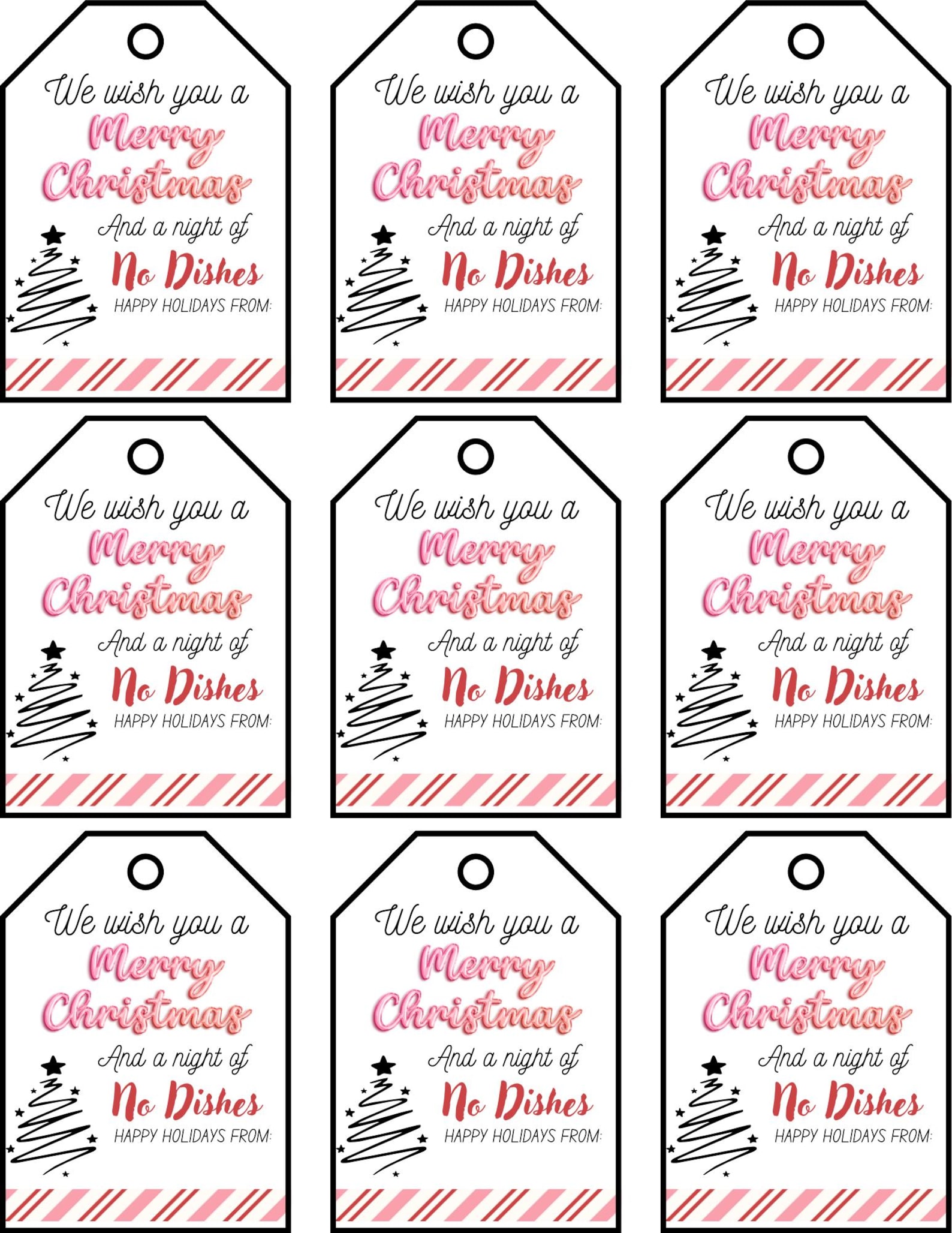 Christmas Gift Tags for Teacher Gift – Set of 9 Printable Holiday Tags ...
