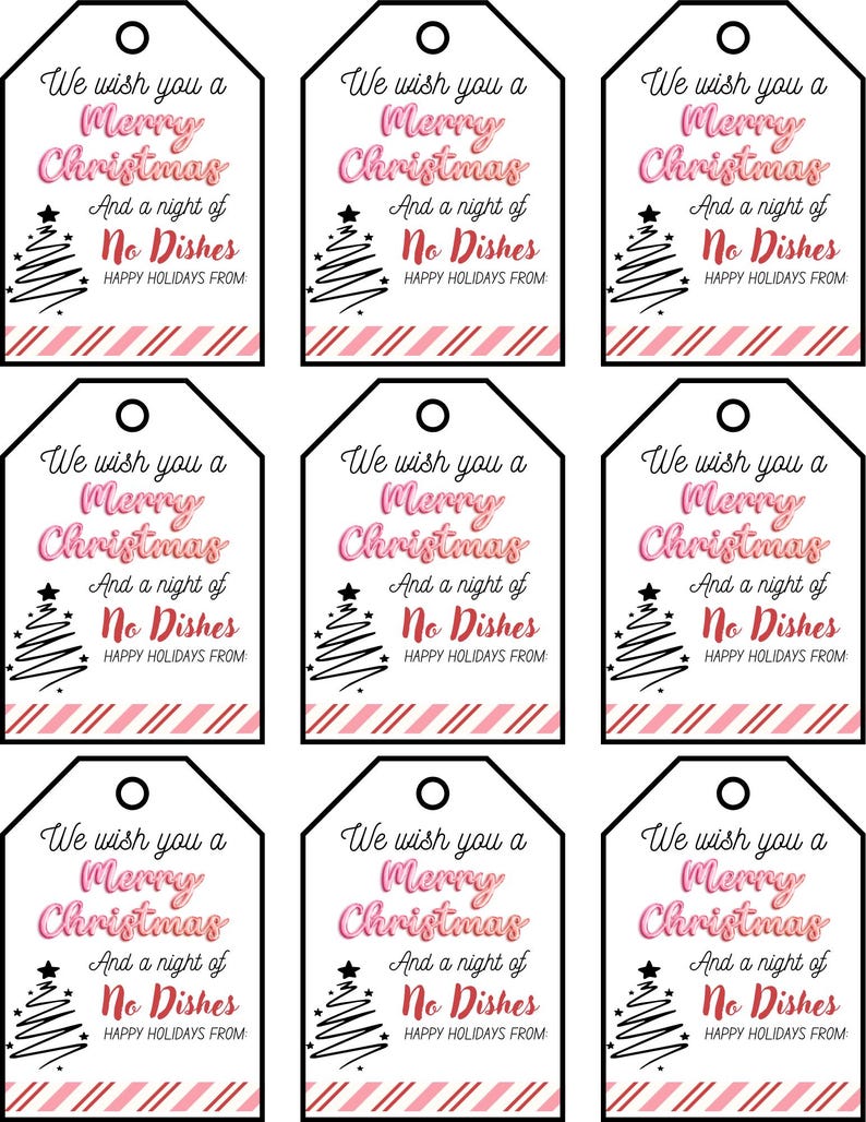 Christmas Gift Tags for Teacher Gift – Set of 9 Printable Holiday Tags ...
