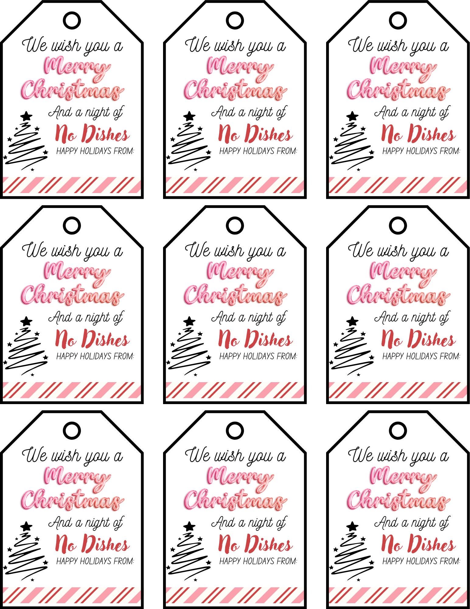 Christmas Gift Tags for Teacher Gift – Set of 9 Printable Holiday Tags ...