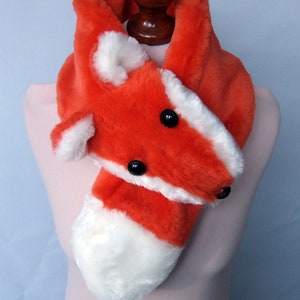 Soft Faux Fox Fur Scarf, Long Fox Scarf, Red and White Faux Fur Double ...