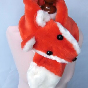 Soft Faux Fox Fur Scarf, Long Fox Scarf, Red and White Faux Fur Double ...