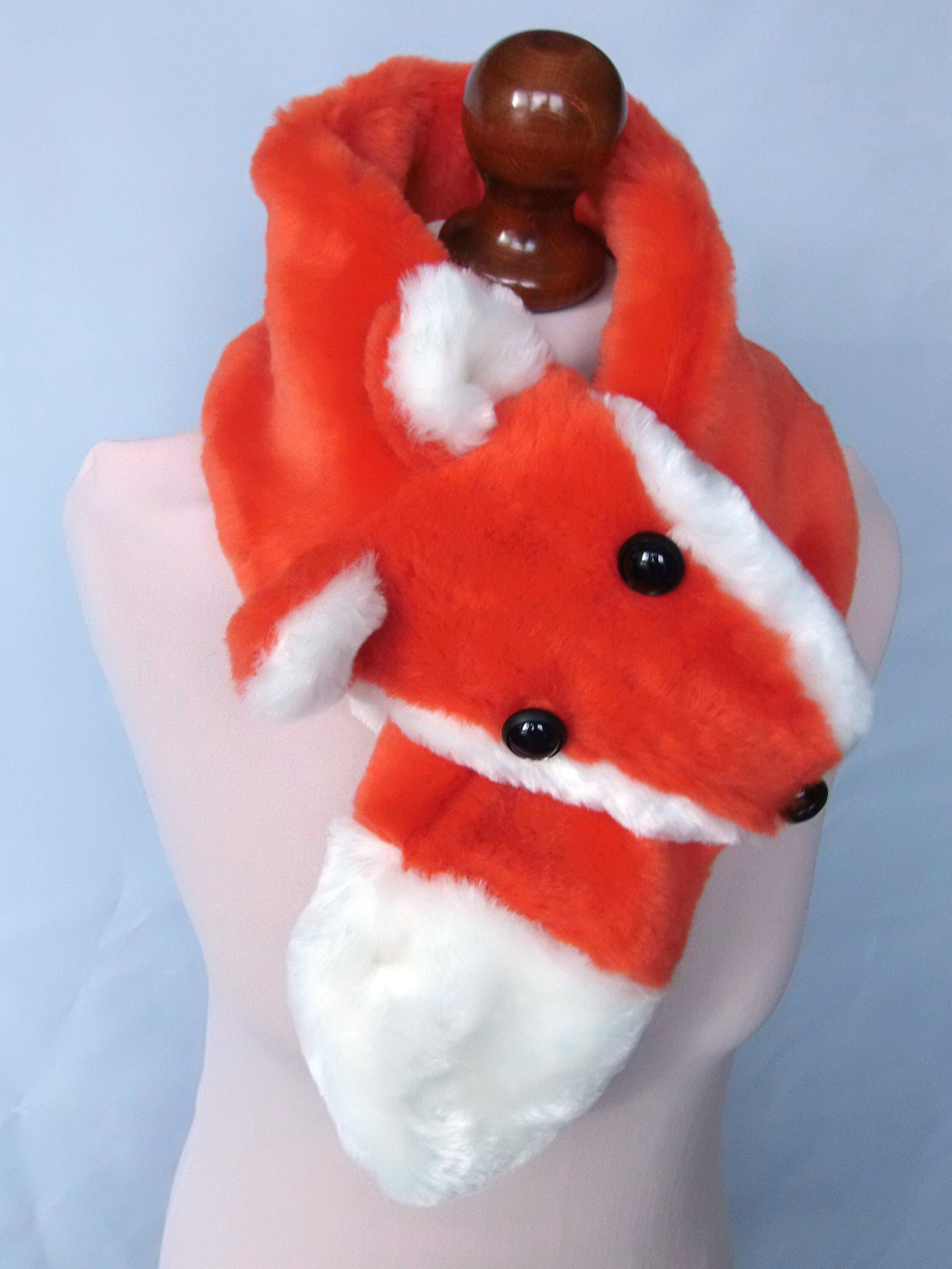 Soft Faux Fox Fur Scarf, Long Fox Scarf, Red and White Faux Fur Double ...