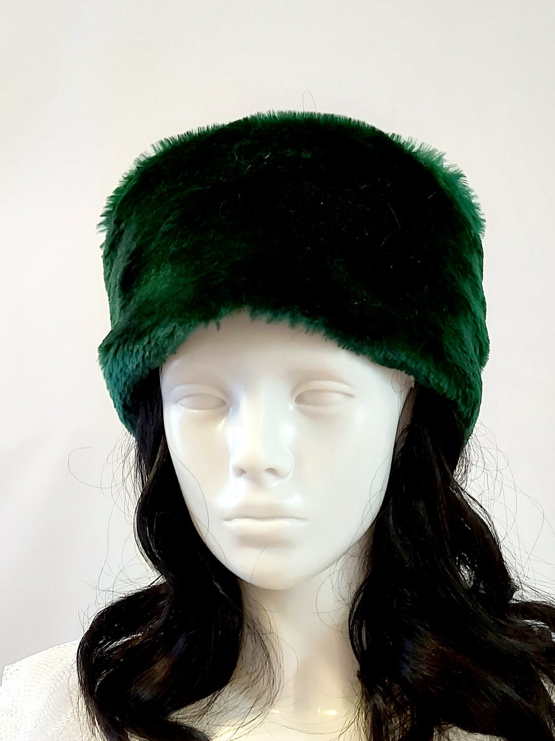 Winter Dark Green Headband Faux Fur, Headband Fleece Lining,warm ...